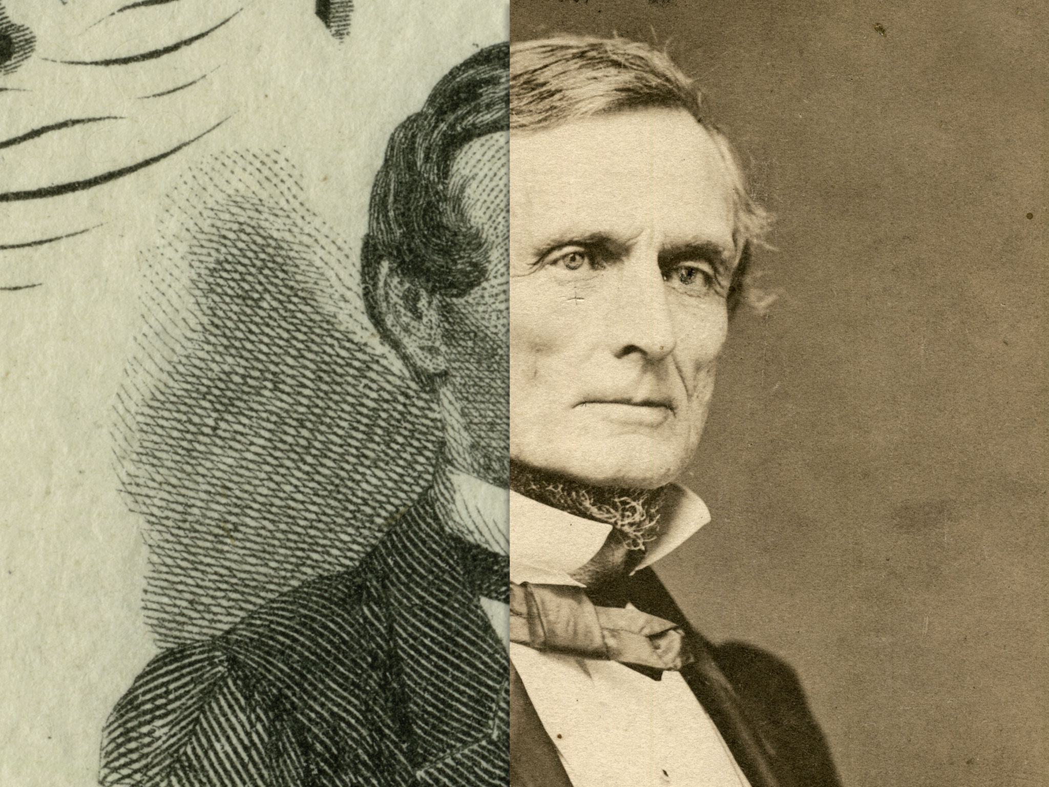 Two wartime photos of Confederate President Jefferson Davis