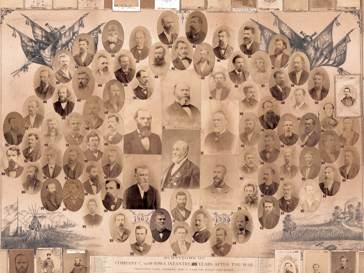 A composite honors the 19th Iowa Infantry’s Company C
