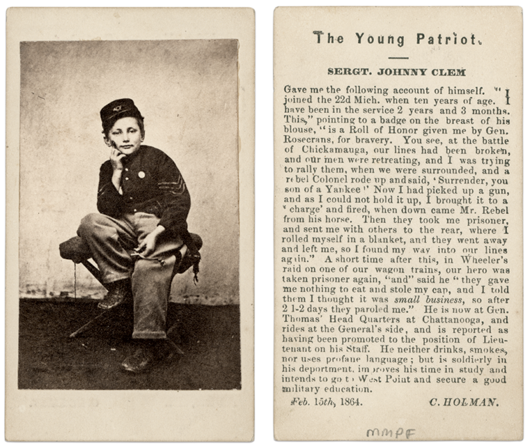 Civil War drummer boy Johnny Clem, 22nd Michigan Infantry